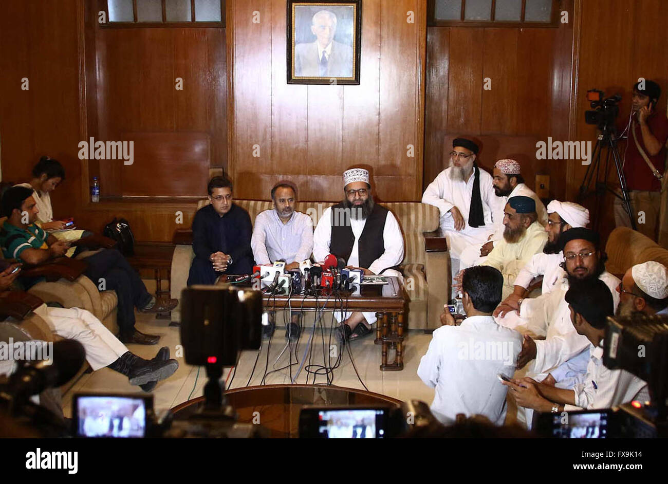 Pakistan. 13th April, 2016. Leaders of Pak Sar Zameen Party are holding ...