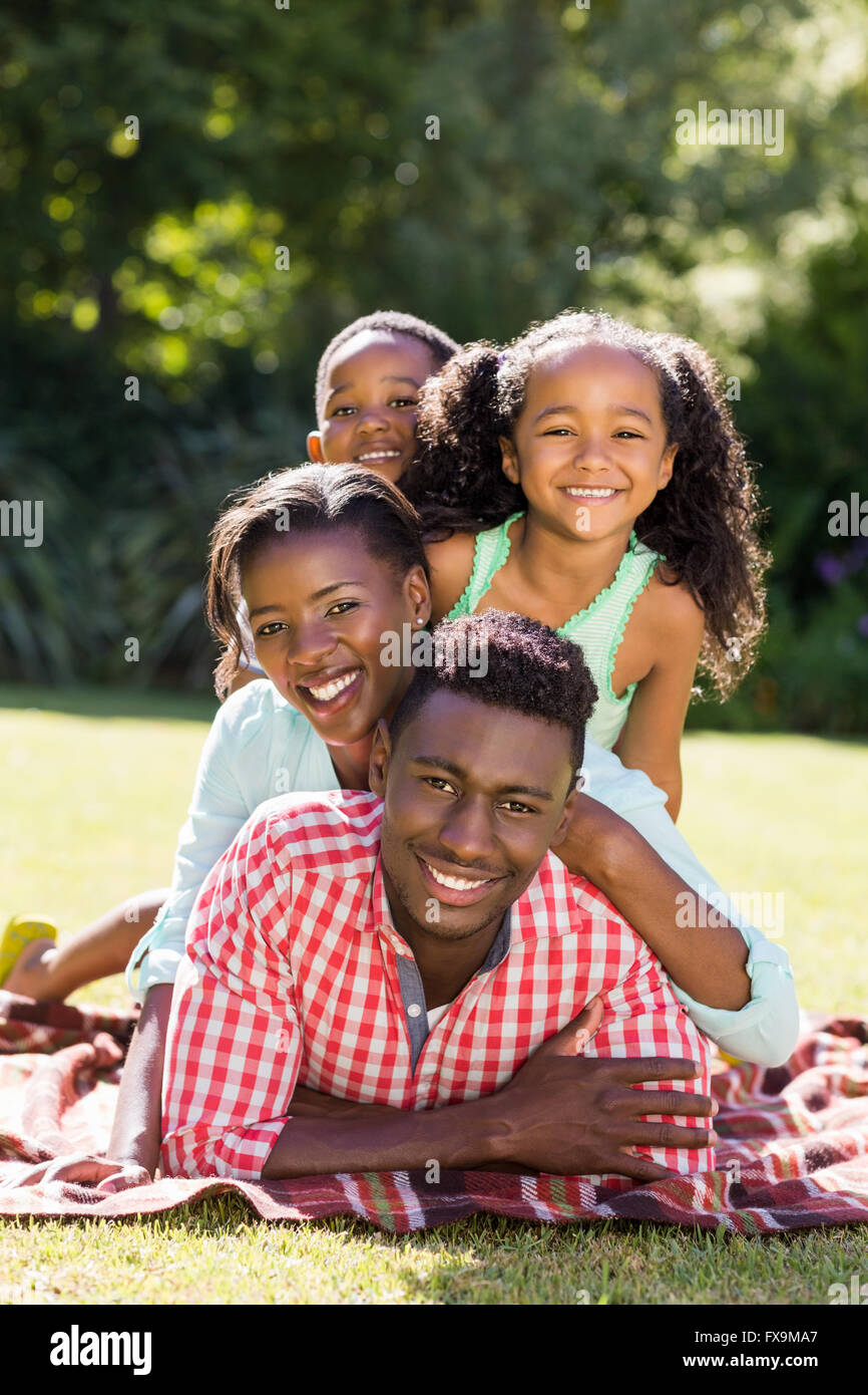 Happy family posing together Stock Photo - Alamy