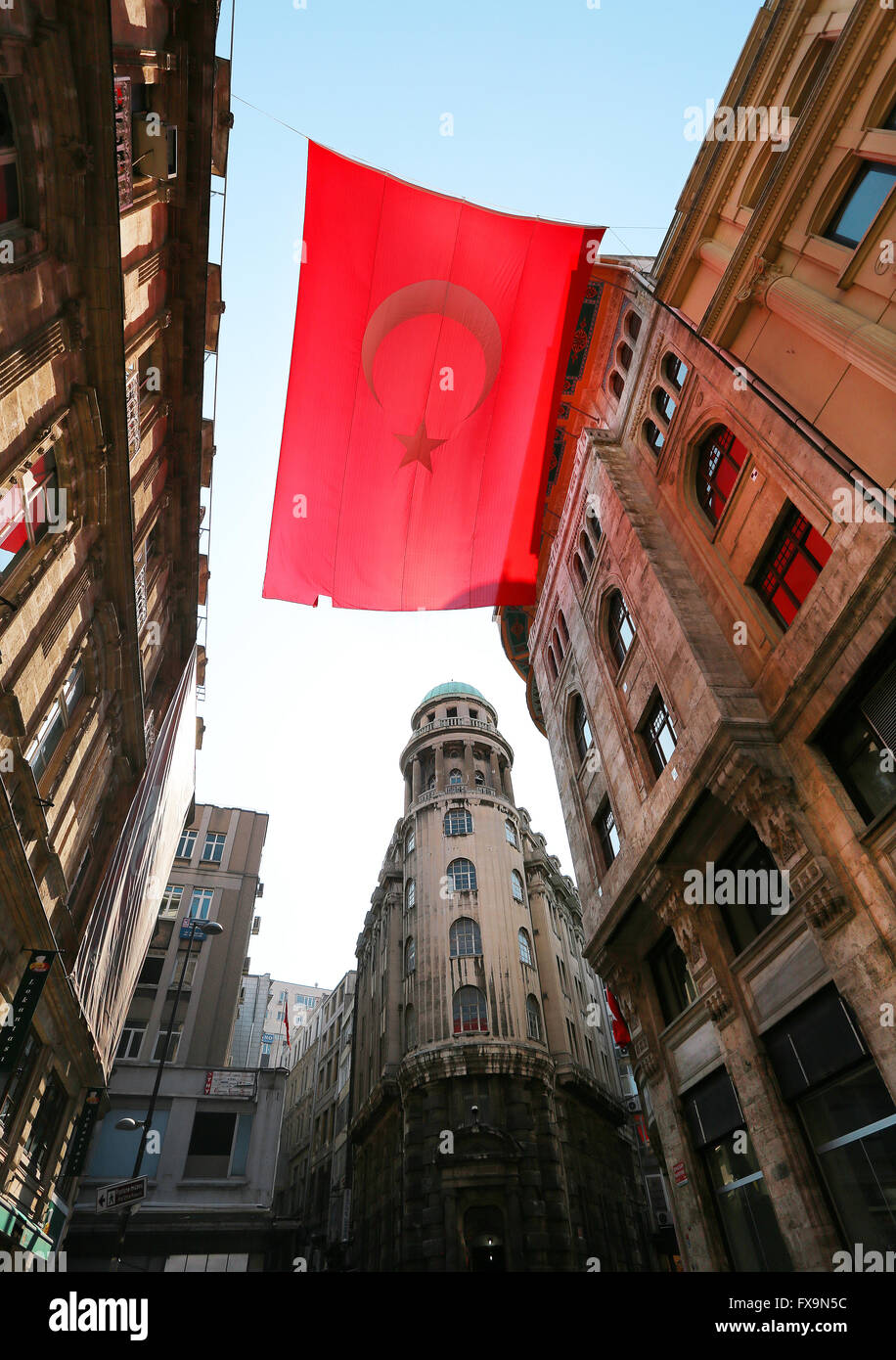 Beautiful red Turkish flag Stock Photo - Alamy