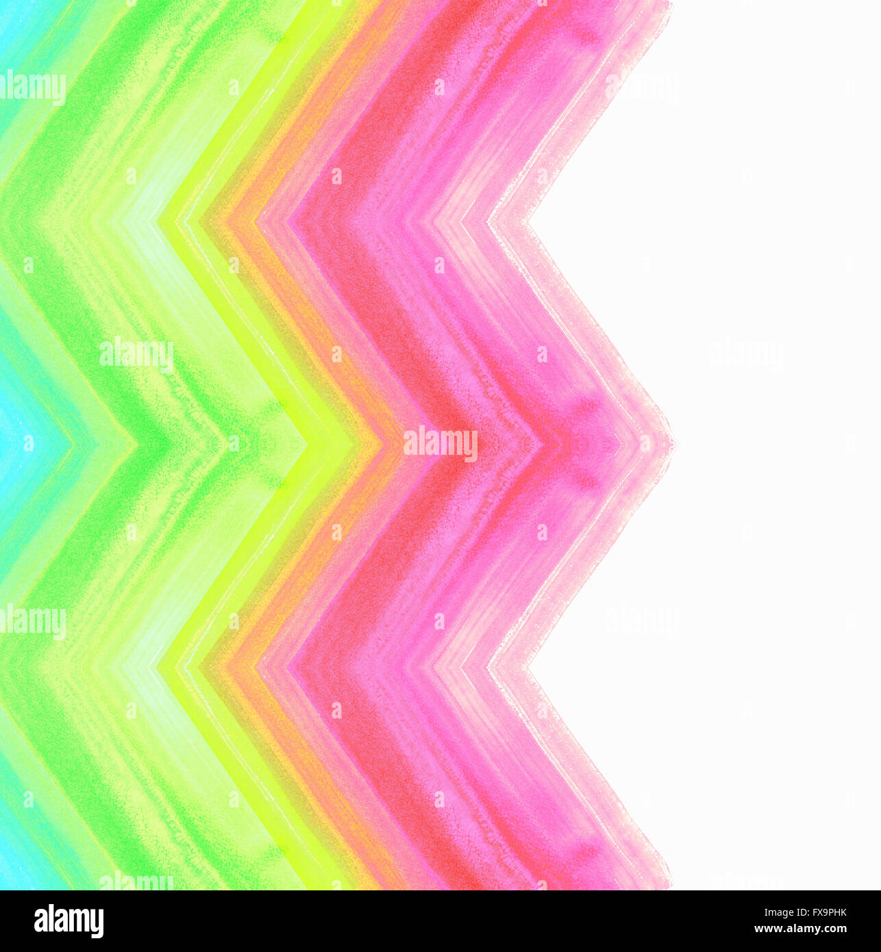 Bright watercolor zigzag pattern on white background Stock Photo - Alamy