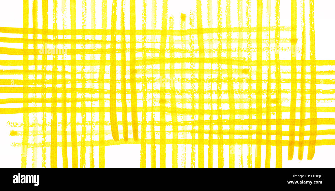 Yellow watercolor checkered pattern on white background Stock Photo - Alamy