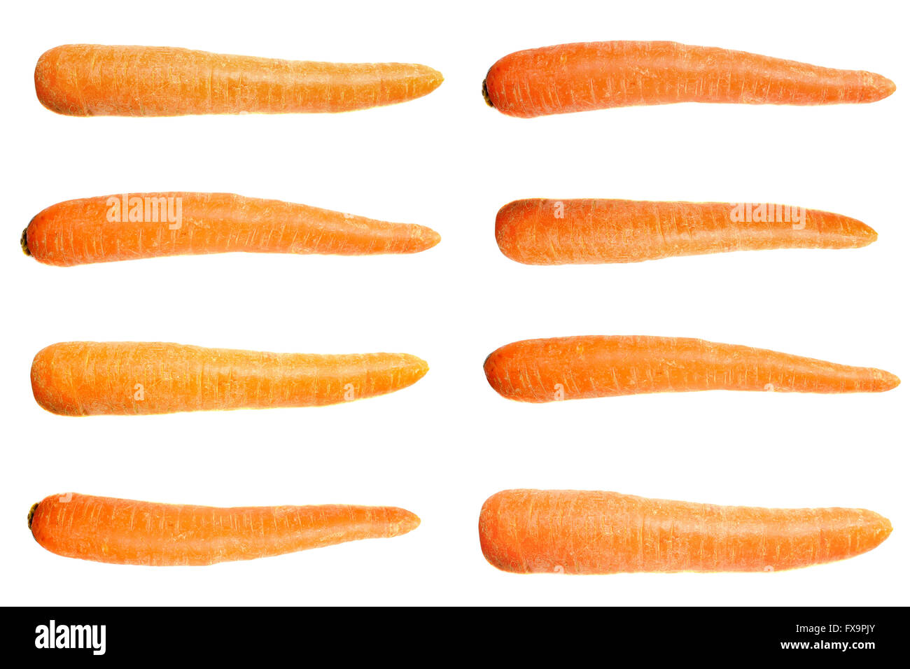 Eight carrots photographed against a white background Stock Photo - Alamy