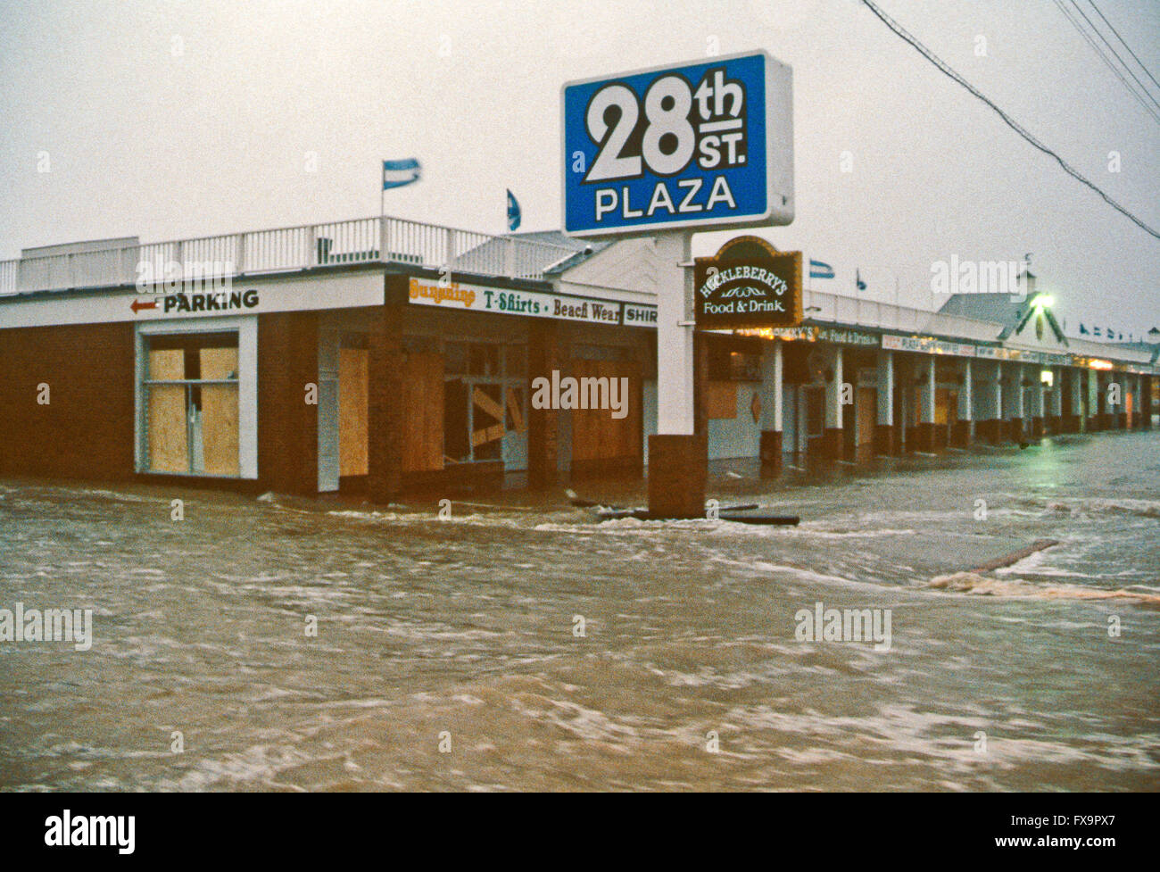 Ocean City, Maryland, USA, 28th September, 1985 Hurricane Gloria comes ...