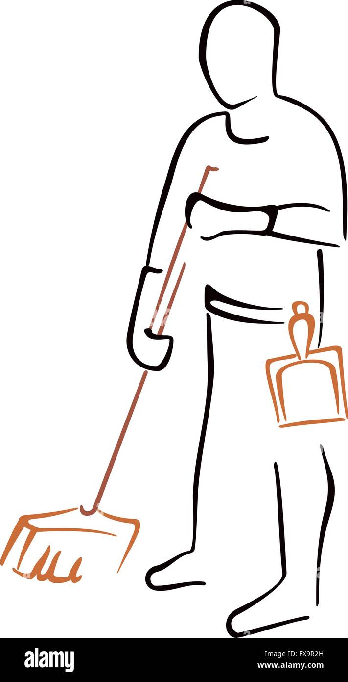 Worker cleaning Cut Out Stock Images & Pictures - Alamy