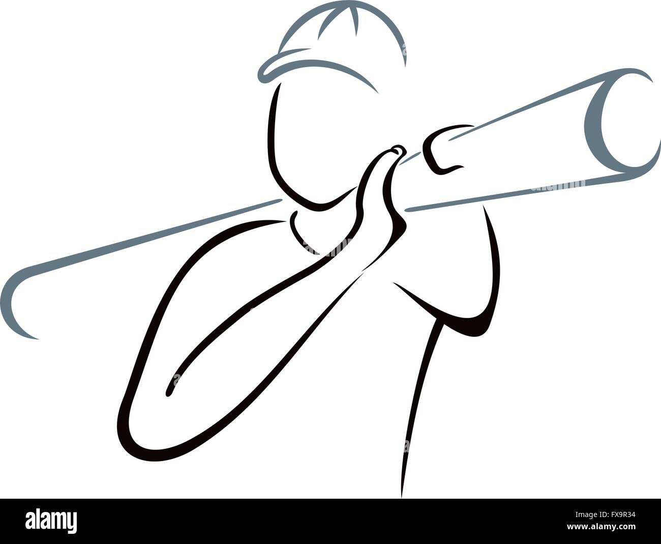 Man with roll or pipe Stock Vector Image & Art - Alamy