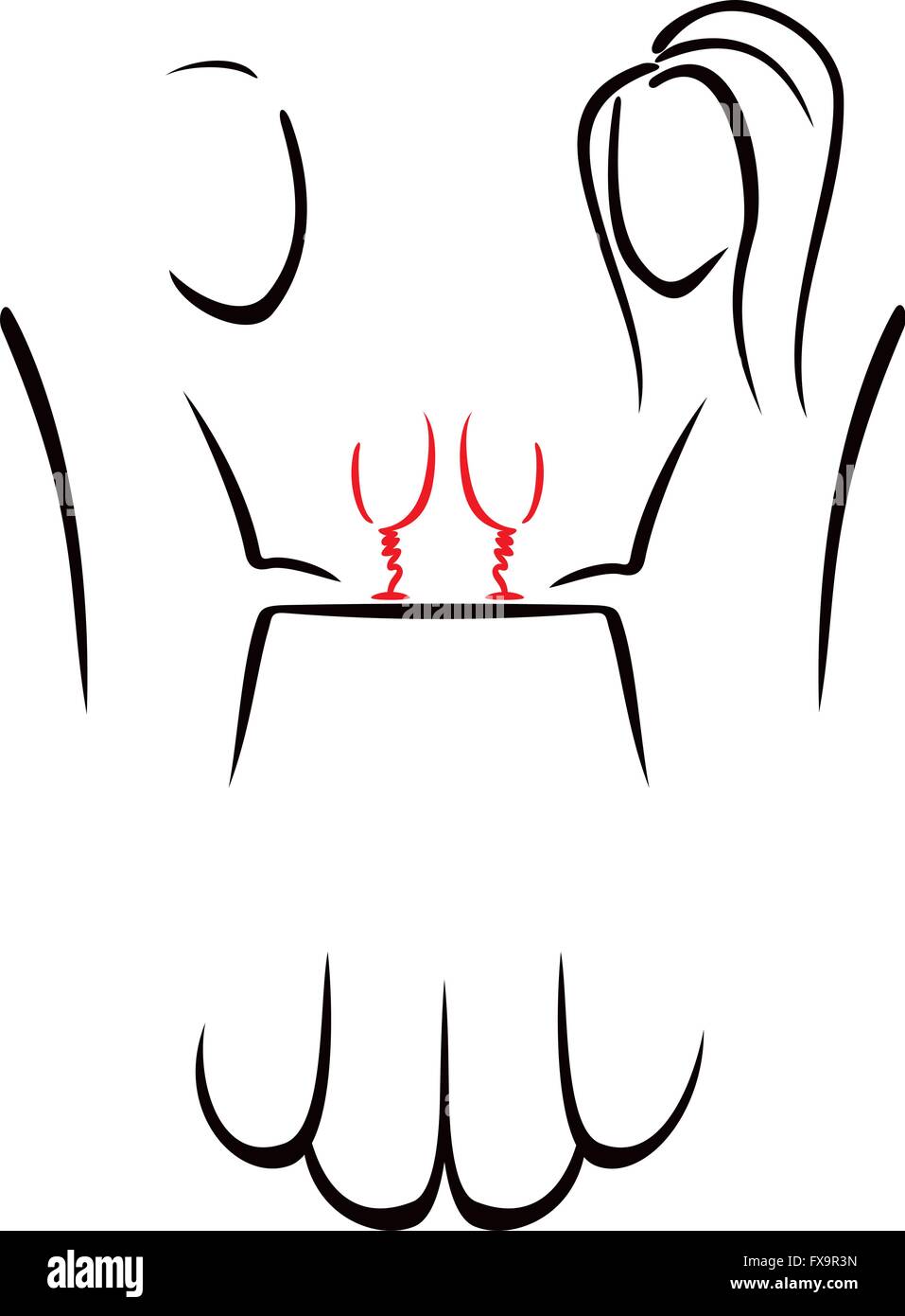 Restaurant dinner table Stock Vector Images - Alamy