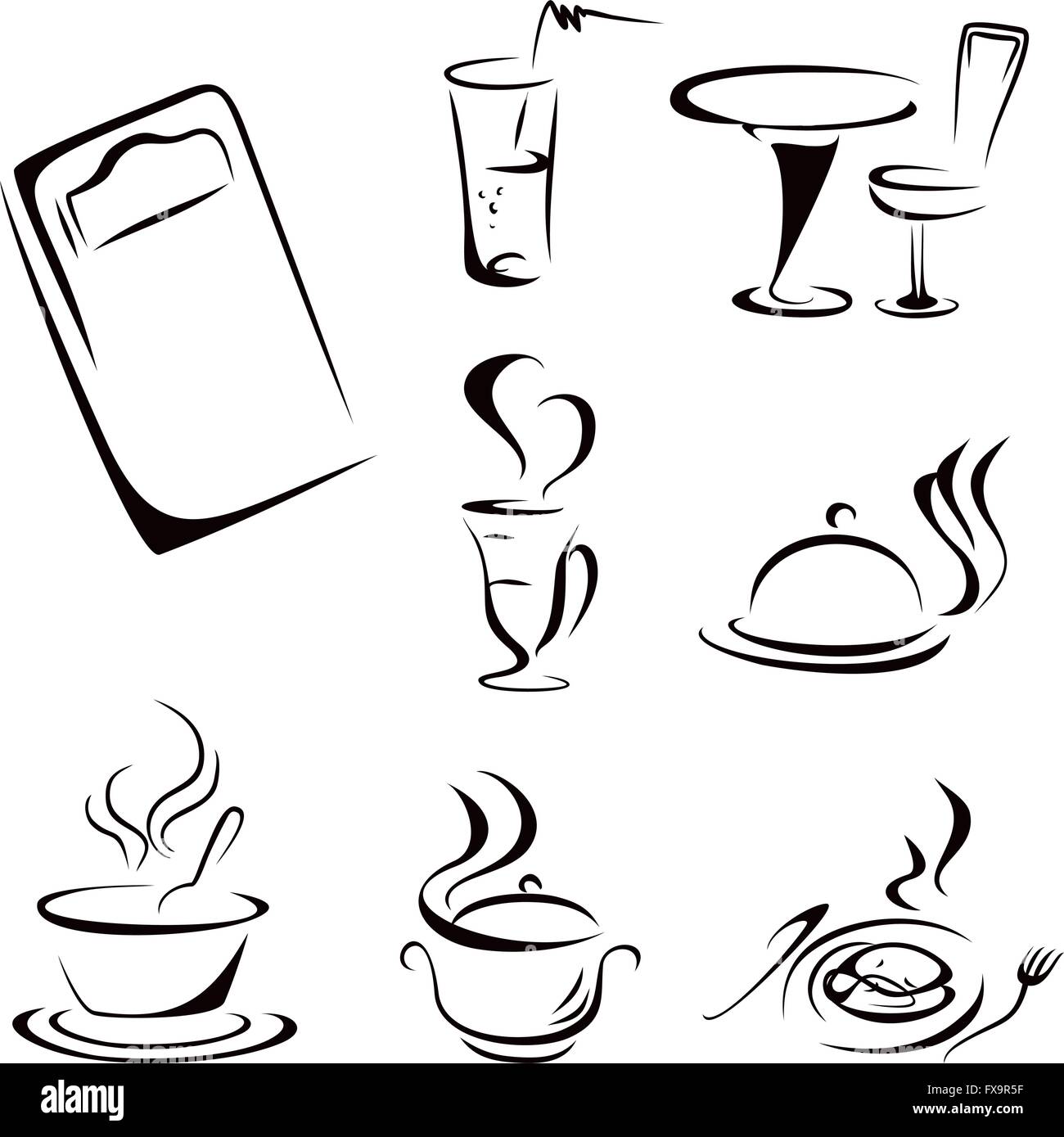 Snack food drink icons Stock Vector Images - Alamy