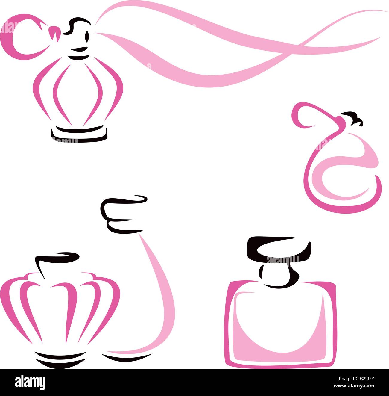 Glass perfume bottles in Stock Vector Images - Alamy