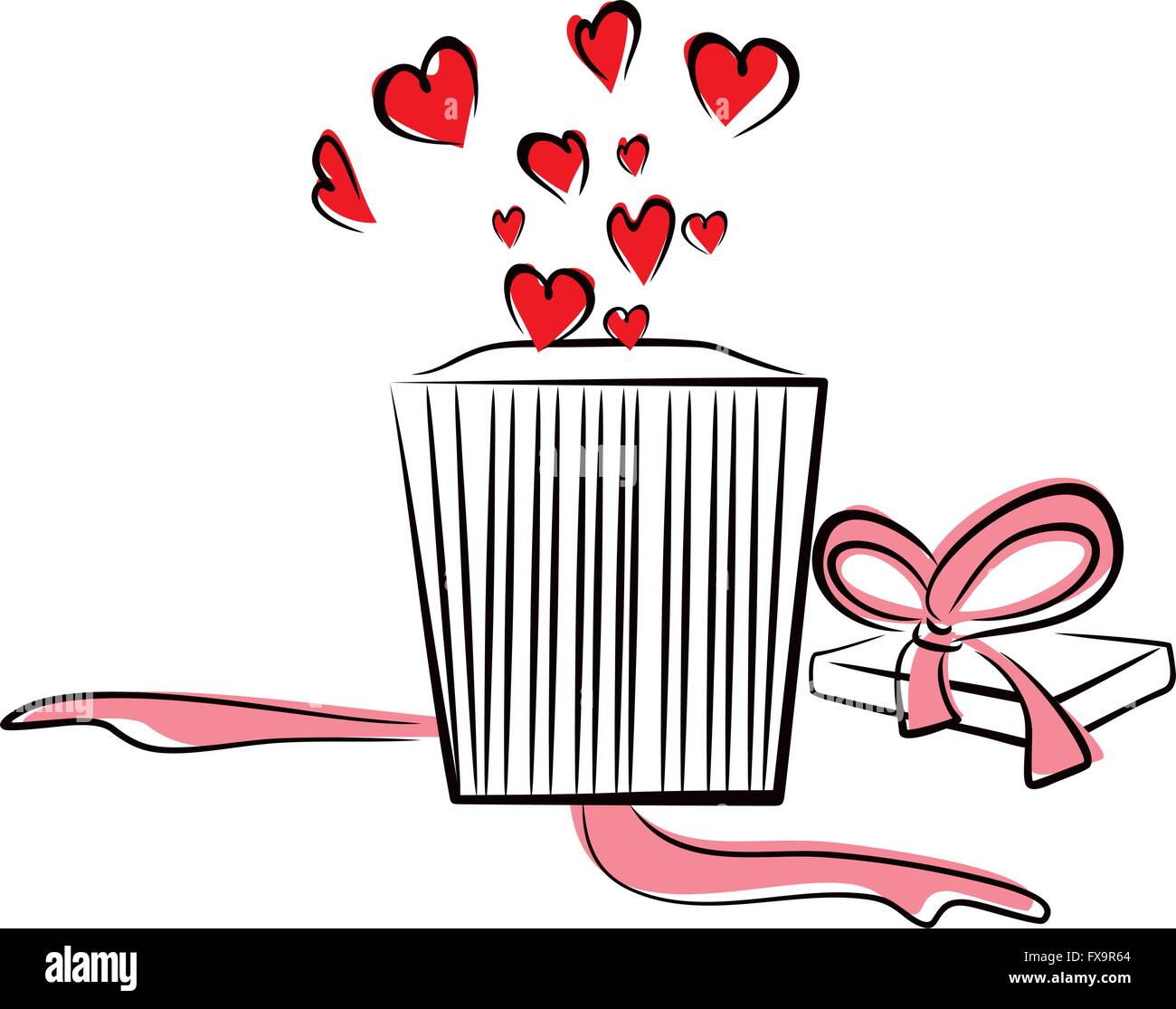 Gift with hearts Stock Vector Images - Alamy