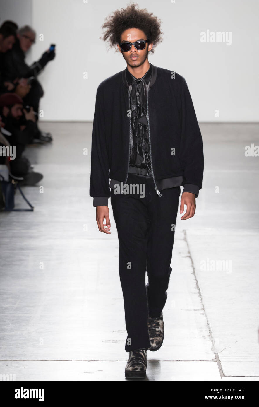 New York City, USA - February 14, 2016: Brandon Bailey walks the runway ...