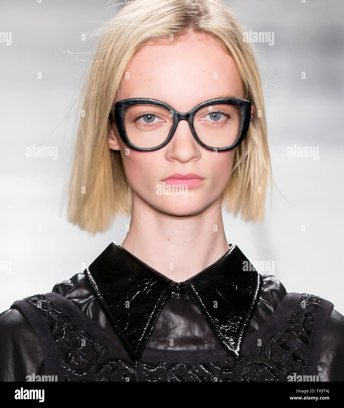 New York City, USA - February 14, 2016: Ida Dyberg walks the runway at ...