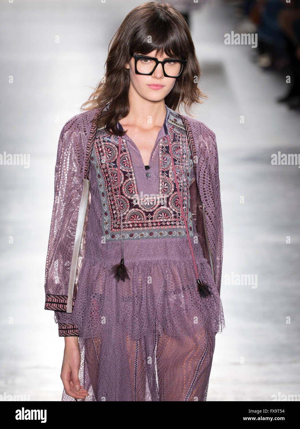 New York City, USA - February 14, 2016: Maria Debicka walks the runway ...