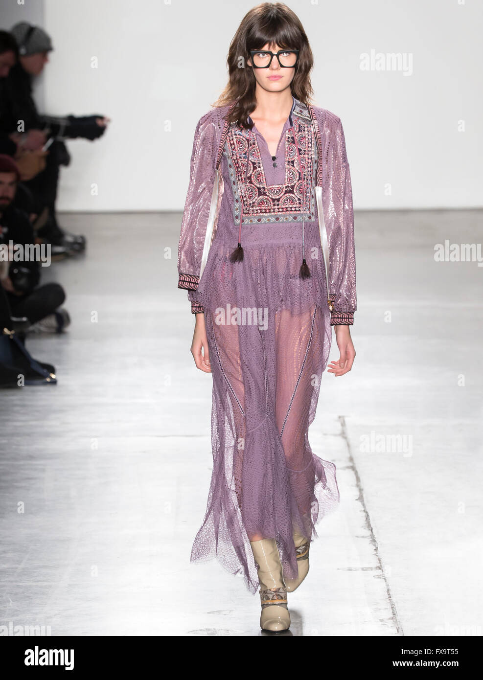 New York City, USA - February 14, 2016: Maria Debicka walks the runway ...