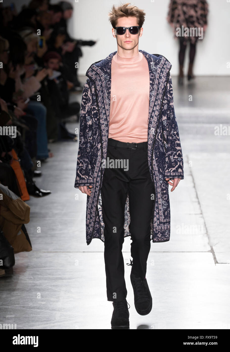 New York City, USA - February 14, 2016: Timothee Bertoni walks the ...