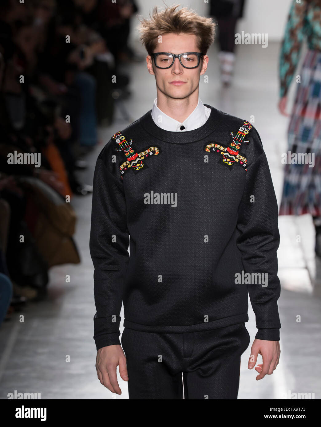 New York City, USA - February 14, 2016: Timothee Bertoni walks the ...