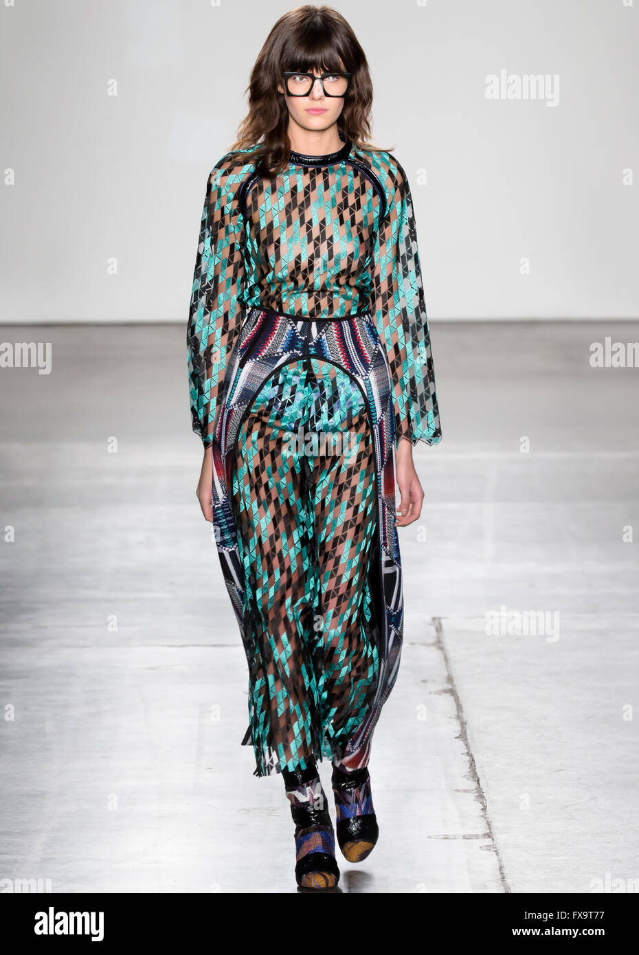 New York City, USA - February 14, 2016: Maria Debicka walks the runway ...