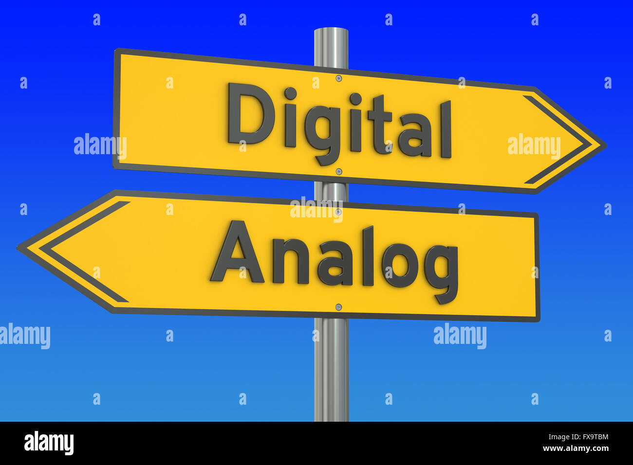 Digital vs Analog concept, 3D rendering Stock Photo - Alamy