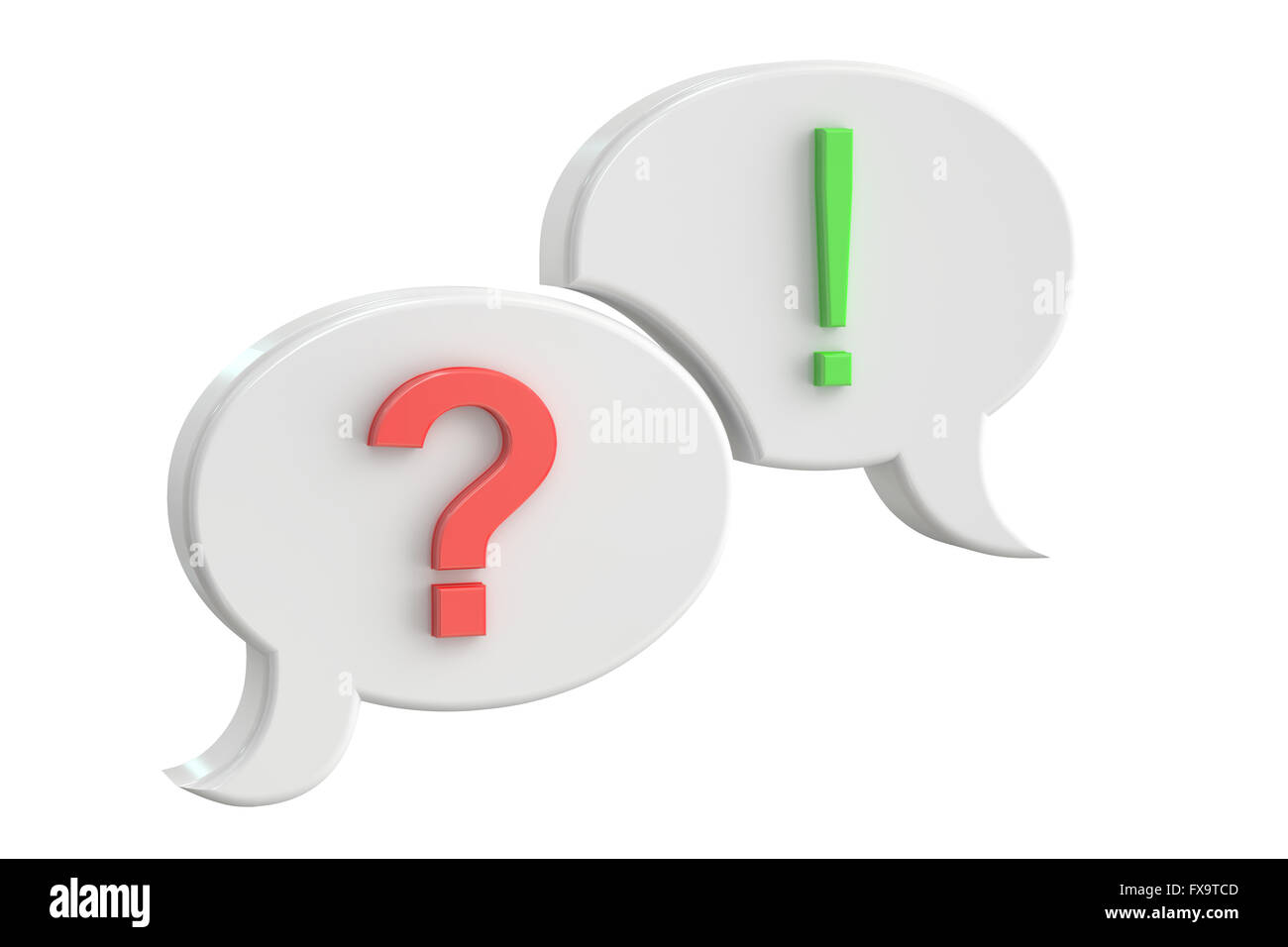 Speech Bubbles Question and Answer. 3D rendering Stock Photo - Alamy