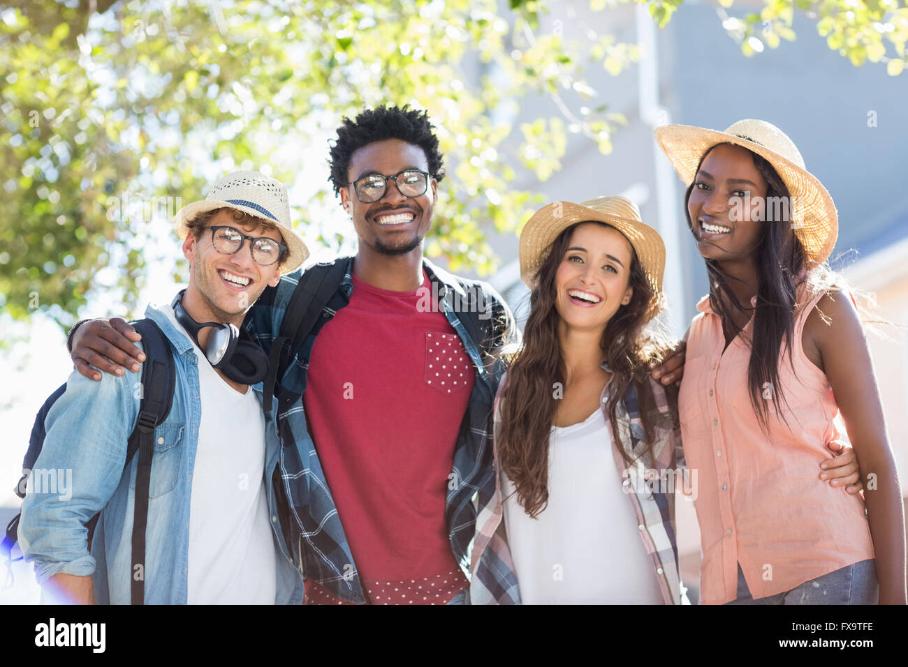Portrait of happy friends Stock Photo - Alamy