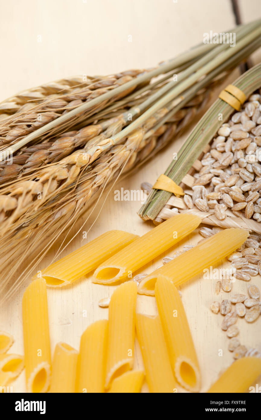 short Italian pasta penne with durum wheat grains Stock Photo - Alamy