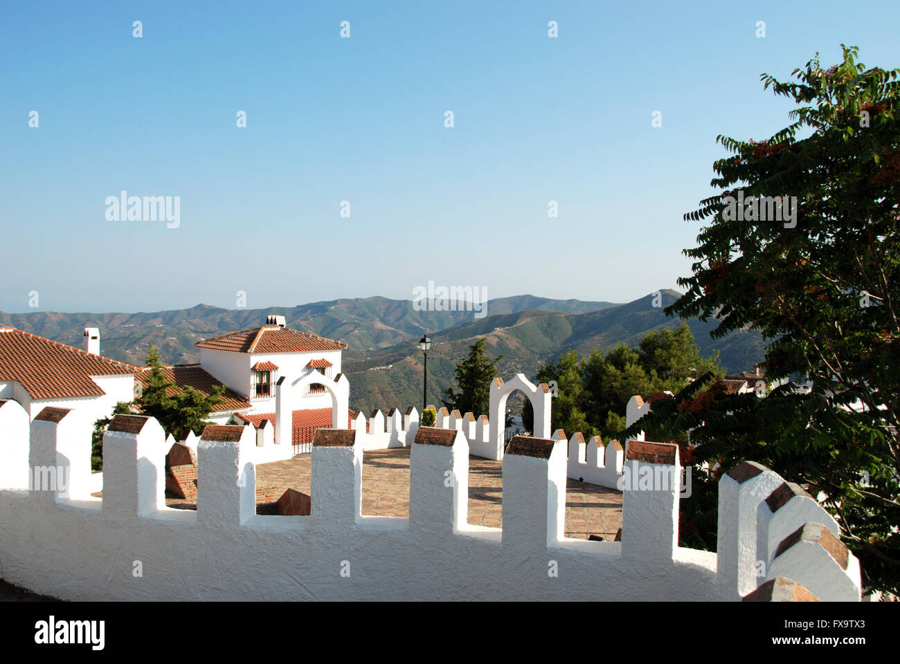 Comares spain hill village view pueblo blanco malaga hi-res stock ...