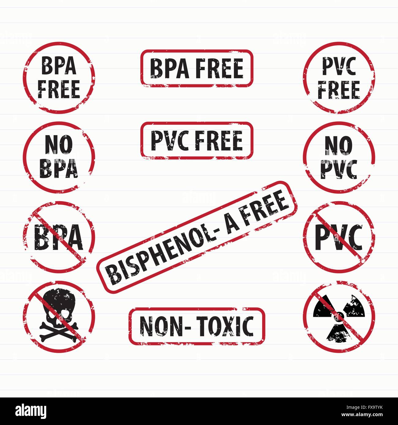 Bisphenol-A and PVC free stamps set Stock Vector Image & Art - Alamy