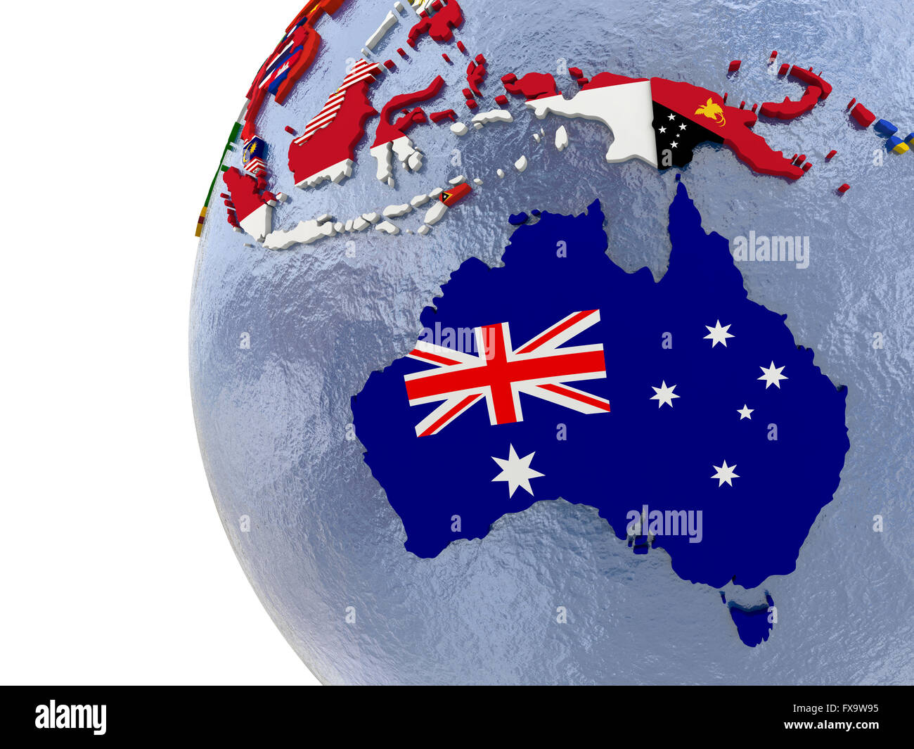 Political map of Australia with each country represented by its ...