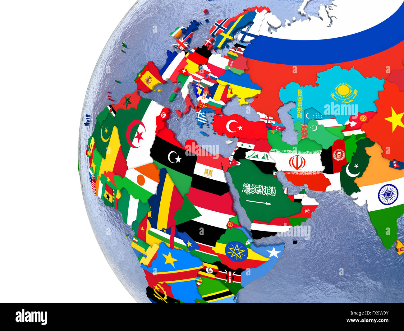 Political map of EMEA region with each country represented by its national flag Stock Photo - Alamy