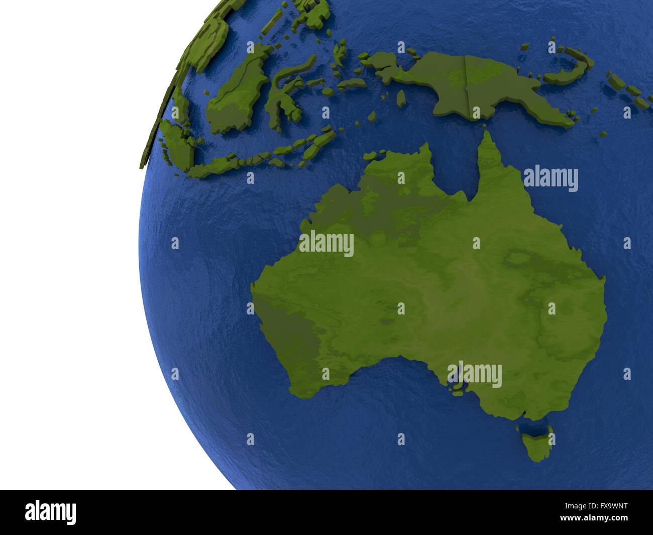 Australia on detailed model of planet Earth with visible country ...