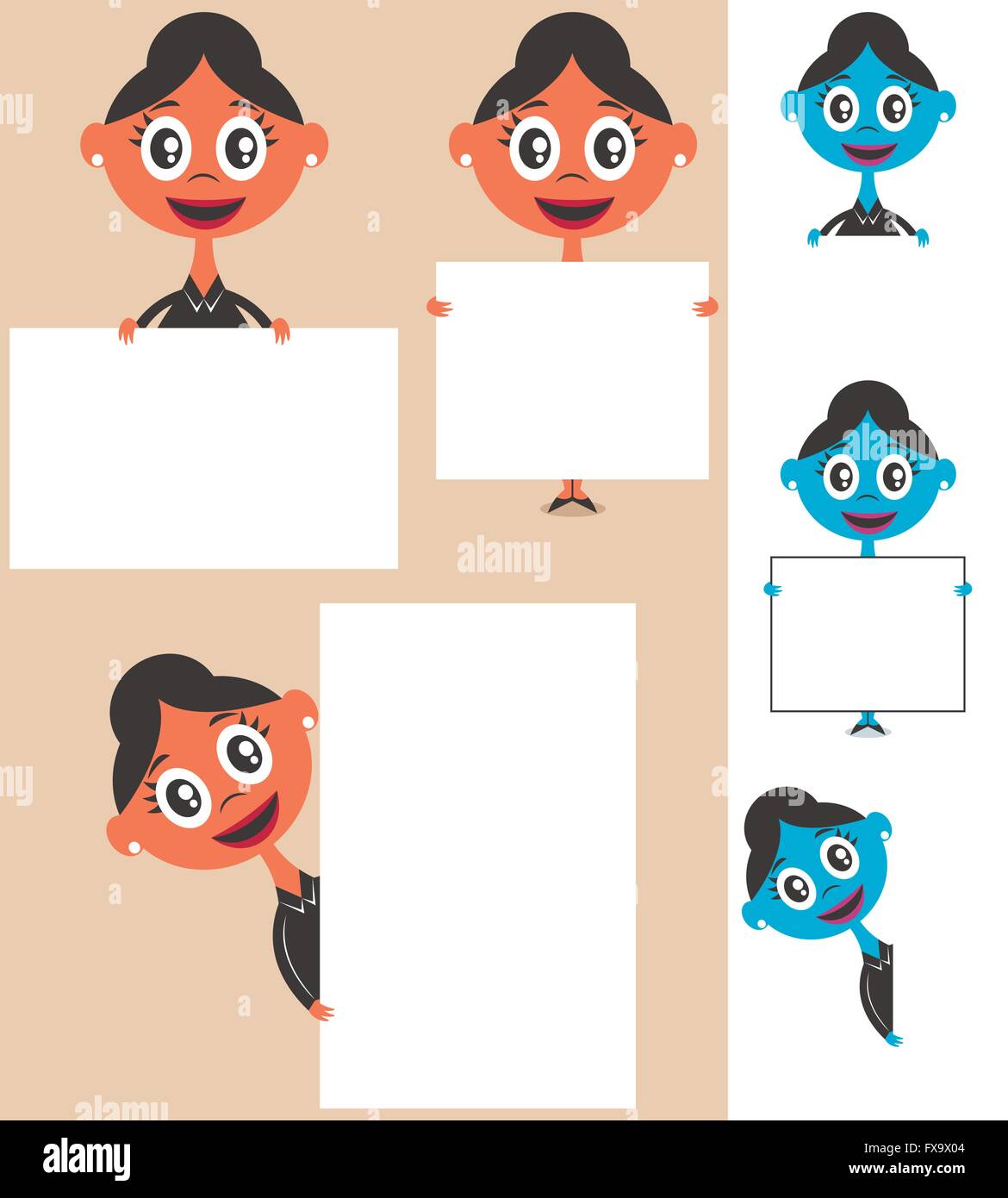 Businesswoman holding blank whiteboard Stock Vector Images - Alamy