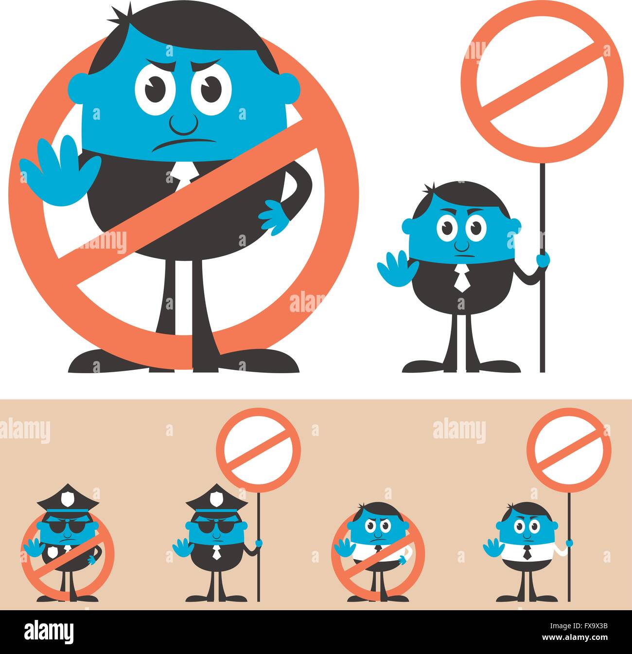 Cartoon character forbidding you to do something Stock Vector Image ...