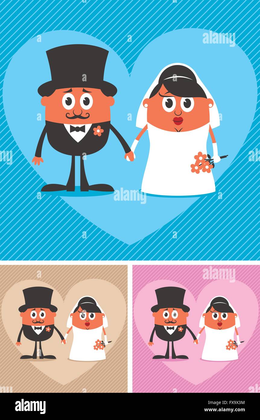 Bride holding bouquet groom Stock Vector Images - Alamy