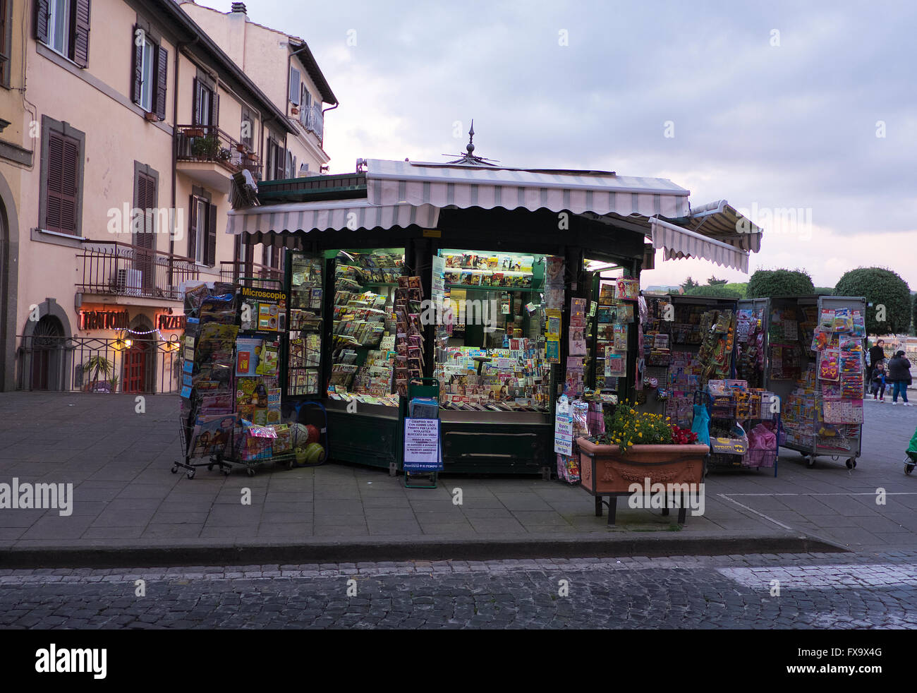 Traditional Italian newspaper kiosk in Marino in Lazio Italy Stock ...