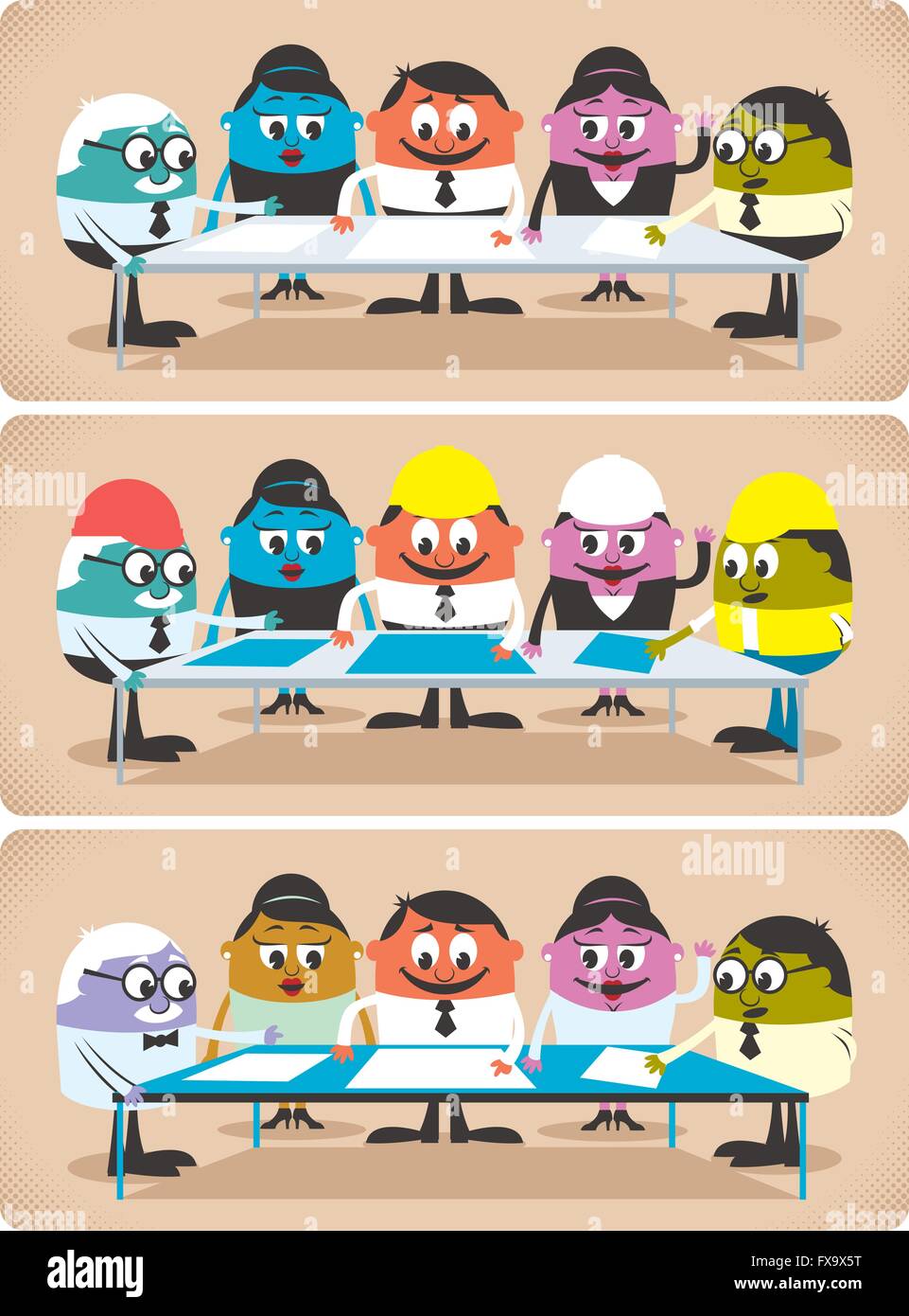 Professional cartoon people in meeting hi-res stock photography and ...