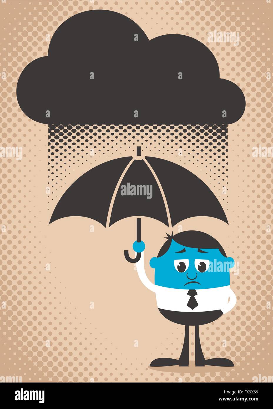 Conceptual illustration of sad and blue man Stock Vector Image & Art ...