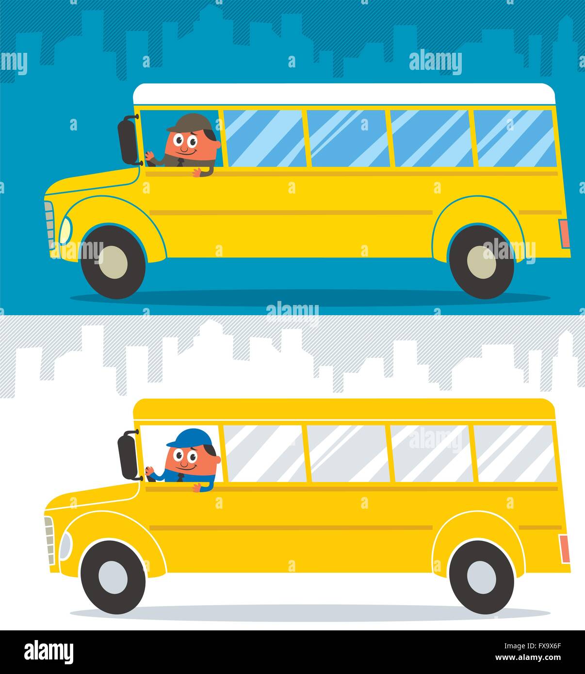 Cartoon school bus hi-res stock photography and images - Alamy