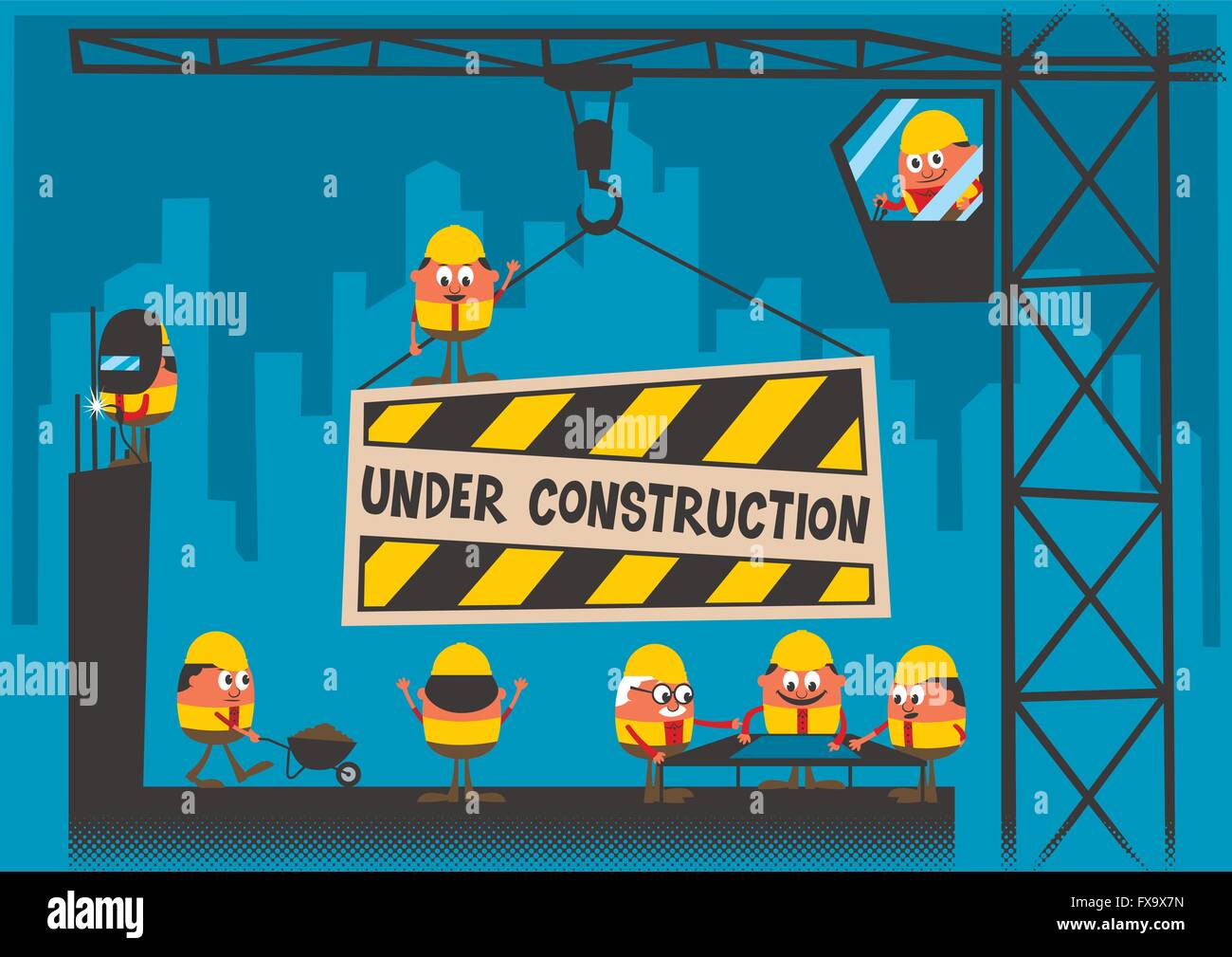 Construction banner site Stock Vector Images - Alamy