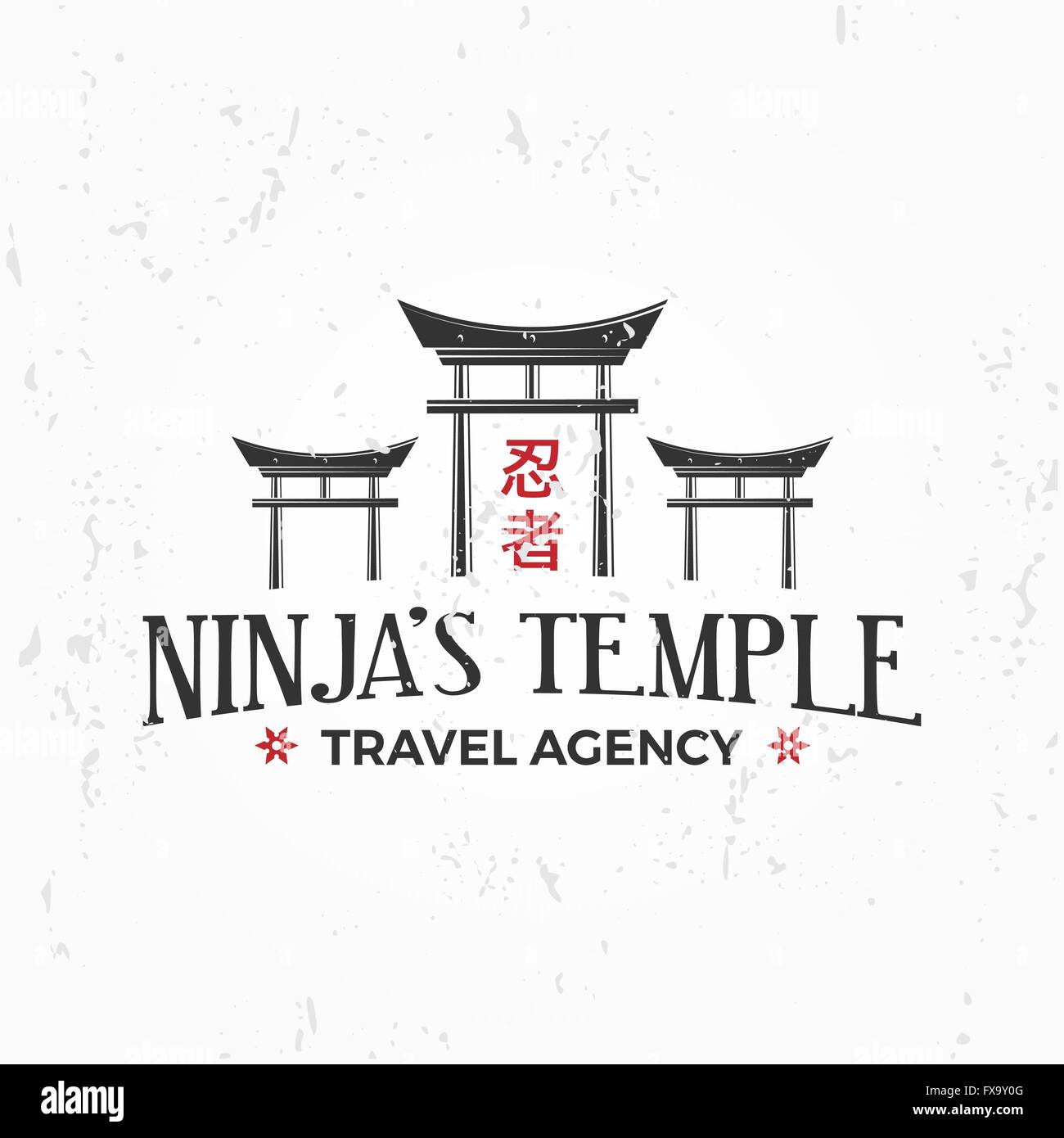 Vintage Japan temple Logo. Ninja insignia badge design. Martial art ...