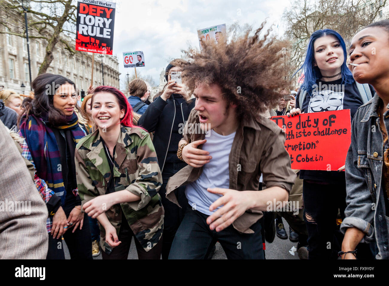 Young People Dancing Outside The Gates Of Downing Street After Calling ...