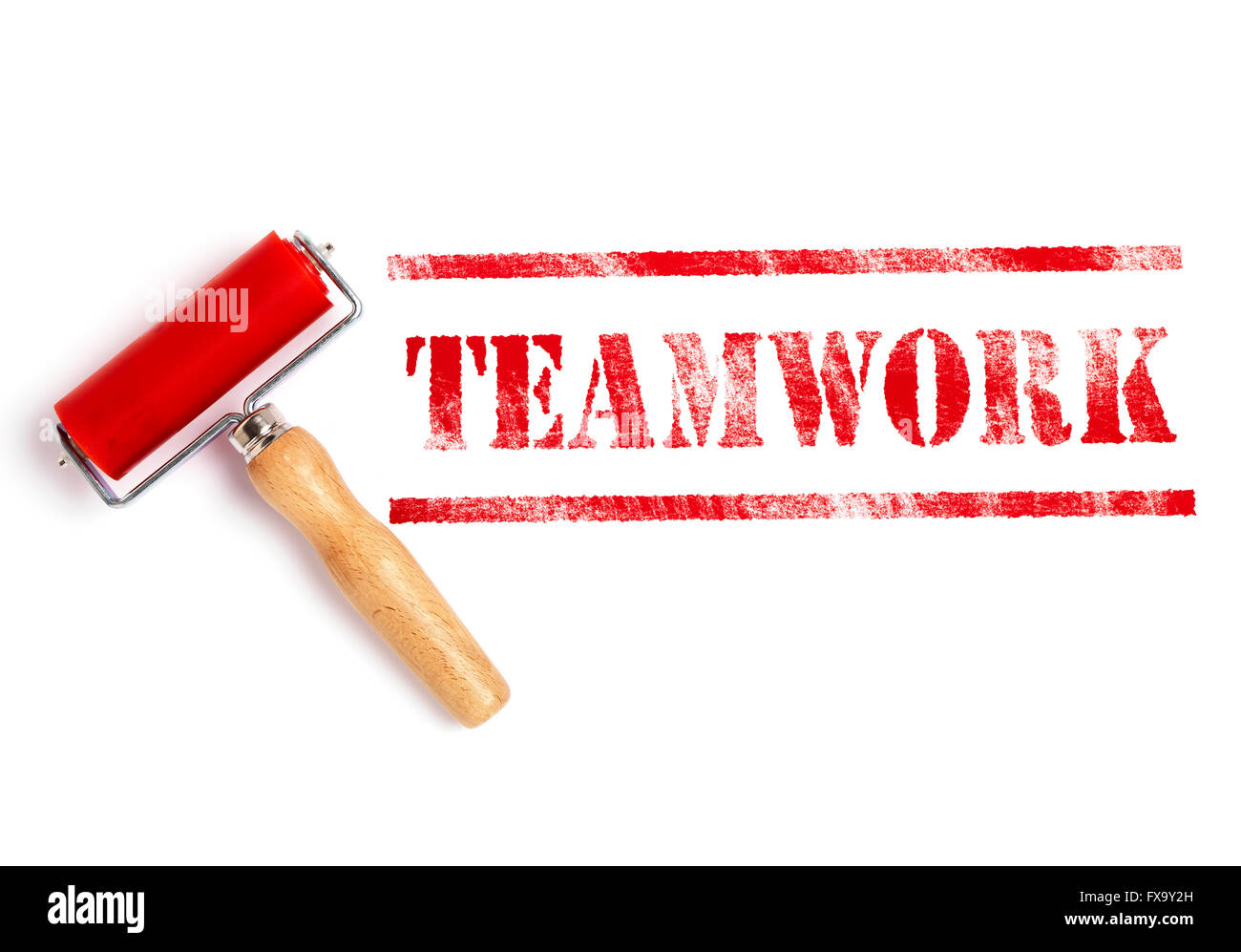 Teamwork word text cut hi-res stock photography and images - Alamy
