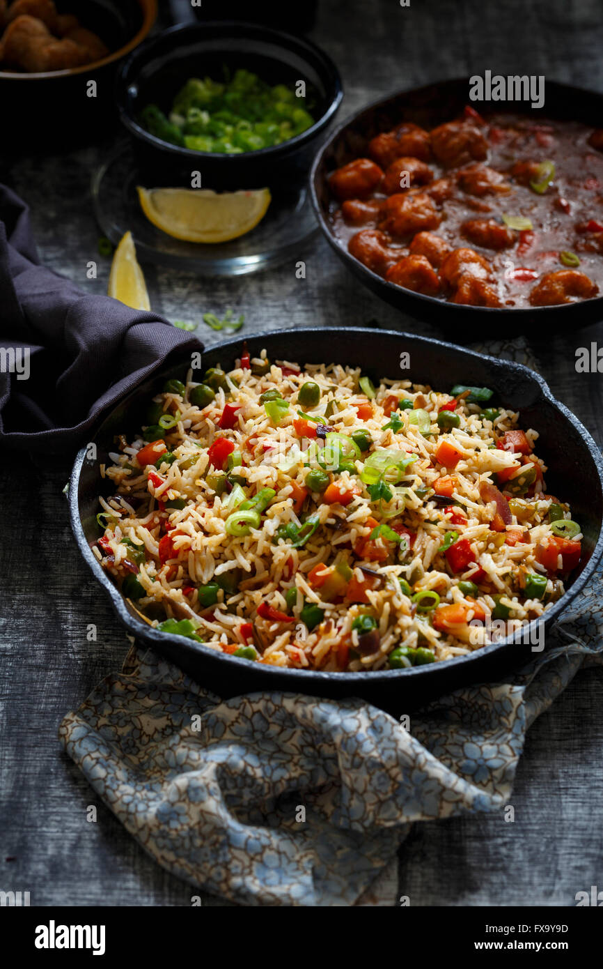 Vegetable Fried Rice with Soyabean Manchurian ( An Indo Chinese Cuisine ...