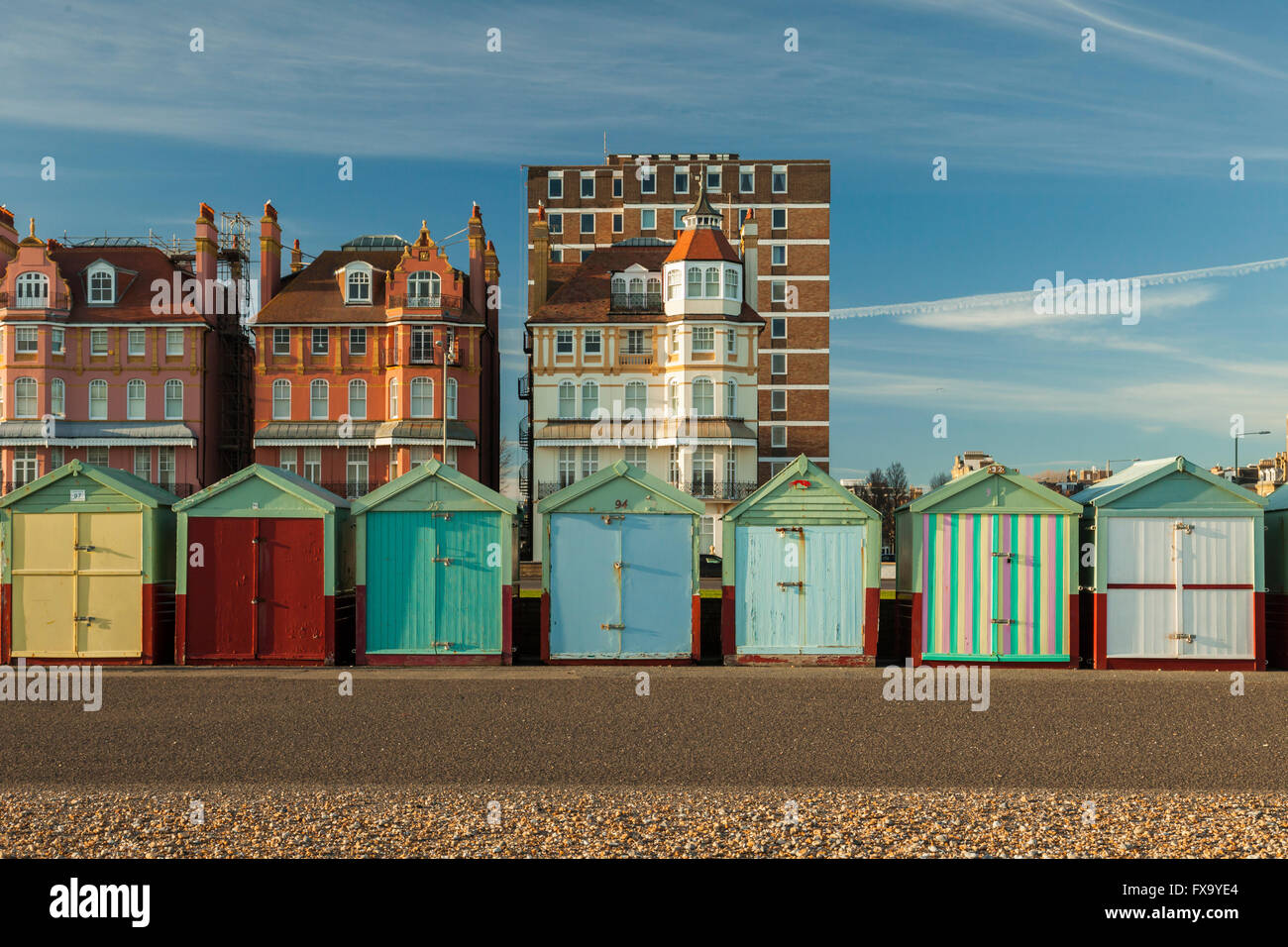 Colourful beach huts in Hove, East Sussex, England Stock Photo - Alamy