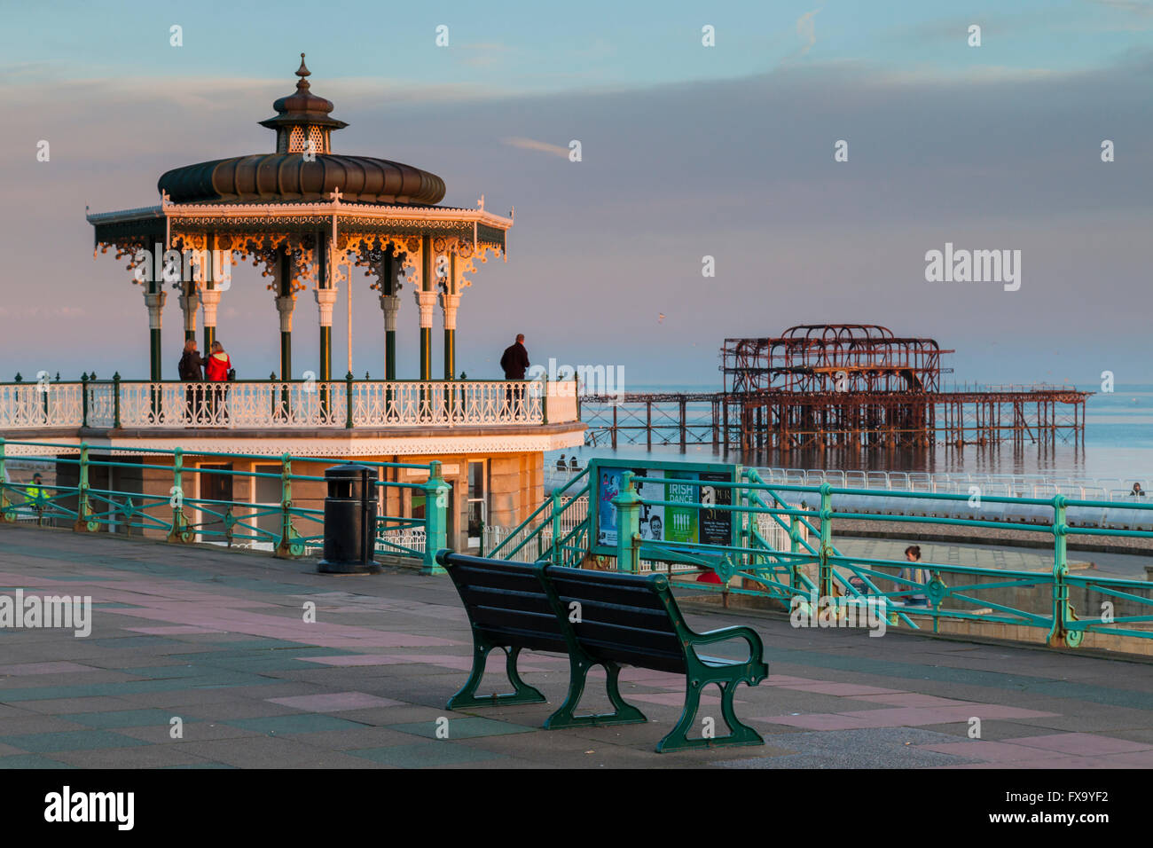 Sunset on Brighton seafront, East Sussex, England Stock Photo - Alamy