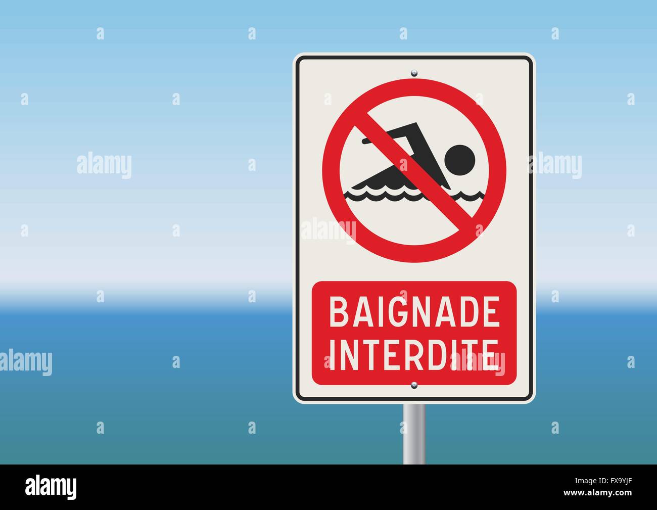 No swimming French sign Stock Vector Image & Art - Alamy