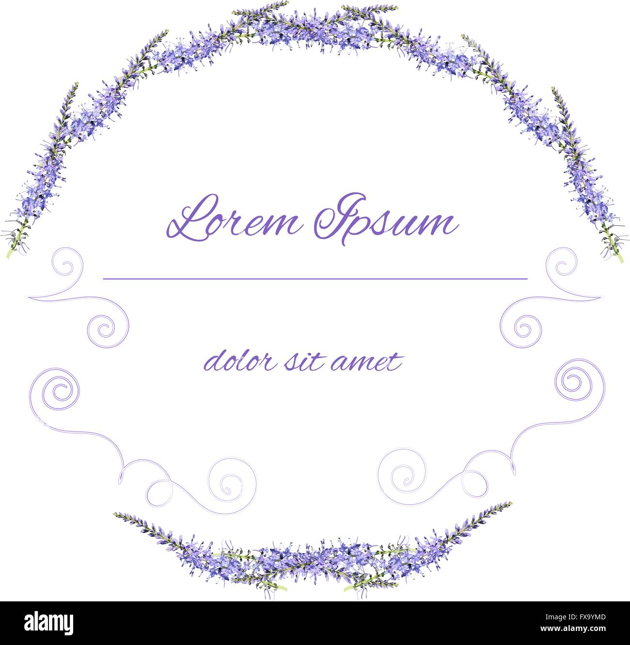 Vector purple floral frame. Flower illustration Stock Vector Image ...