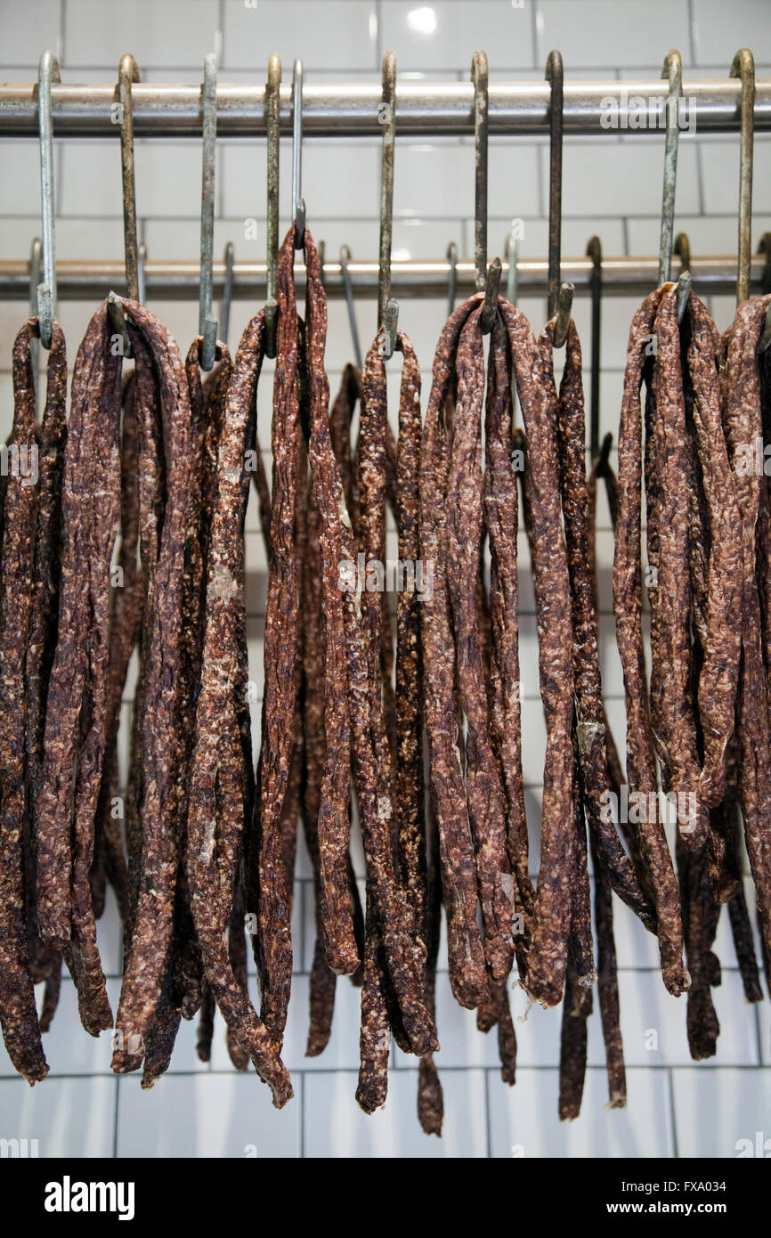 Babylonstoren Charcuterie - Hanging Droewors - near Franschhoek in ...