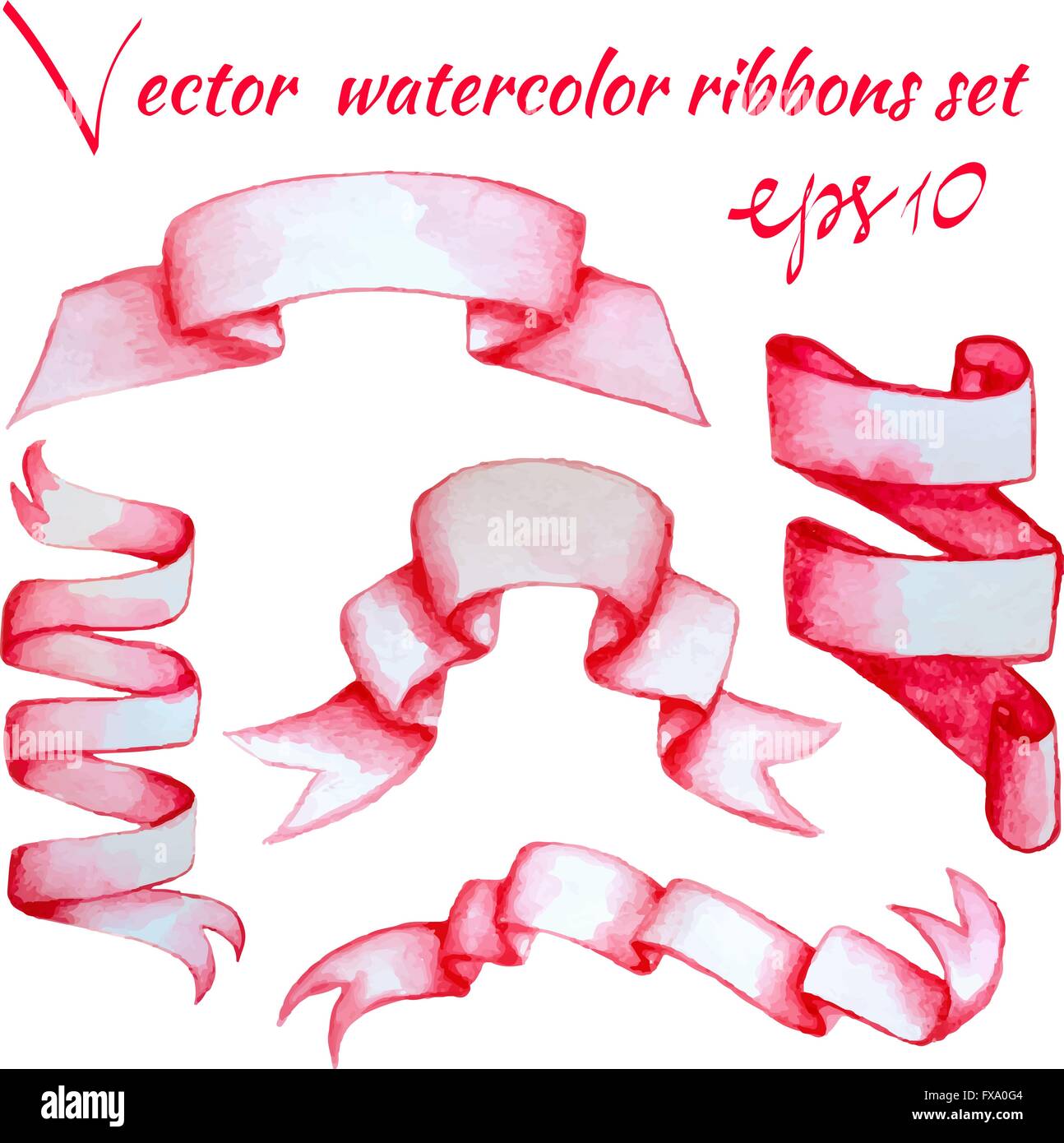 Watercolor ribbons hi-res stock photography and images - Alamy