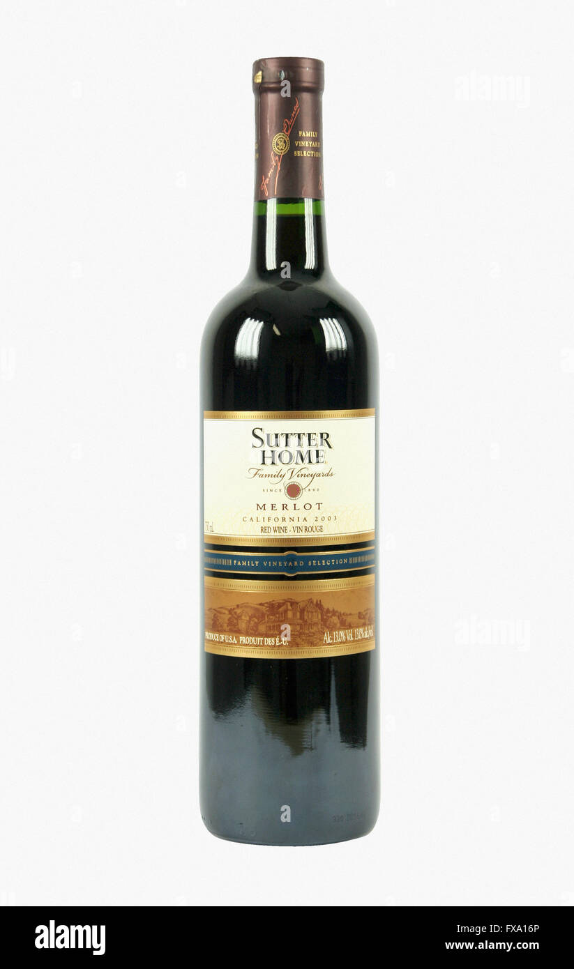 Sutter Home merlot wine bottle Stock Photo - Alamy