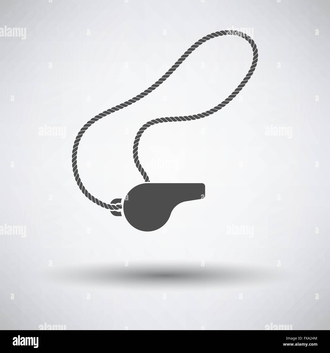 Whistle on lace icon on gray background with round shadow. Vector ...