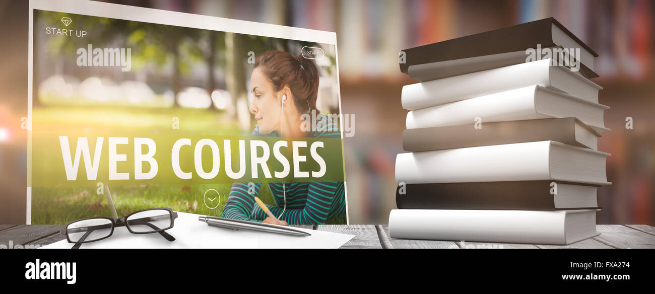 Composite image of desk Stock Photo - Alamy